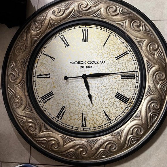 Wall Decor | Vintage Large Wall Clock Madison Clock Co | Poshmark
